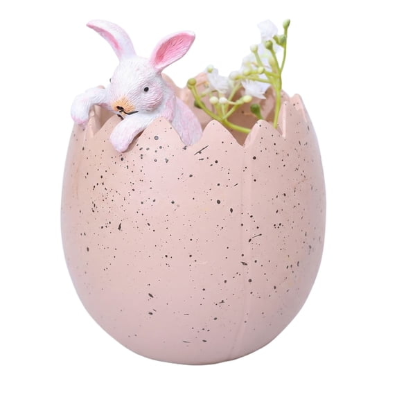 Easter Egg Bunny Resin Planter Decor, Hollow Multi-Use Festive Ornament ...