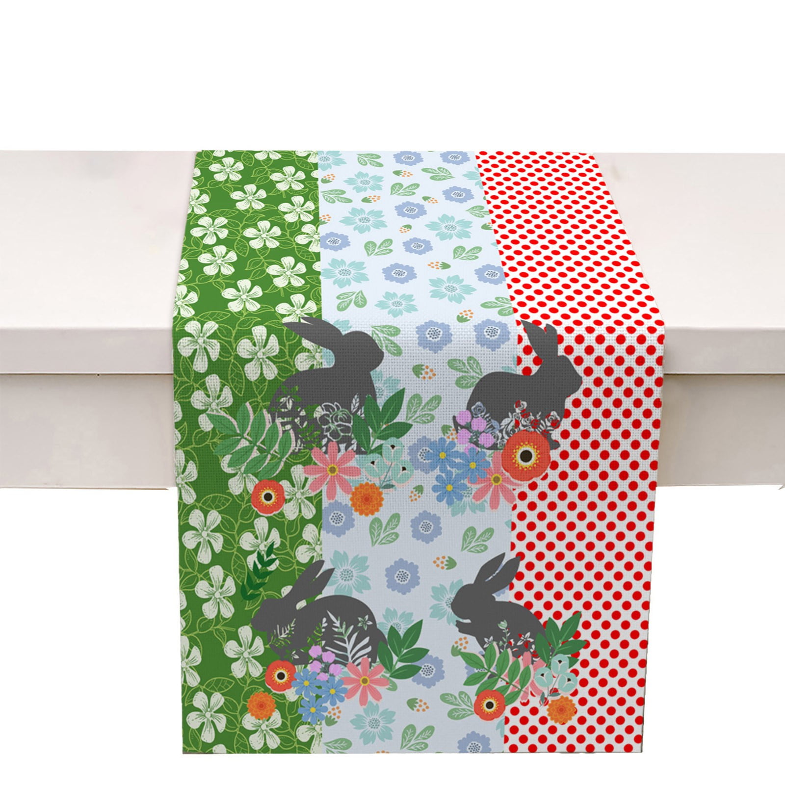 Easter Egg Bunny Table Runner Kitchen Table Decoration Table Cloth Pad ...