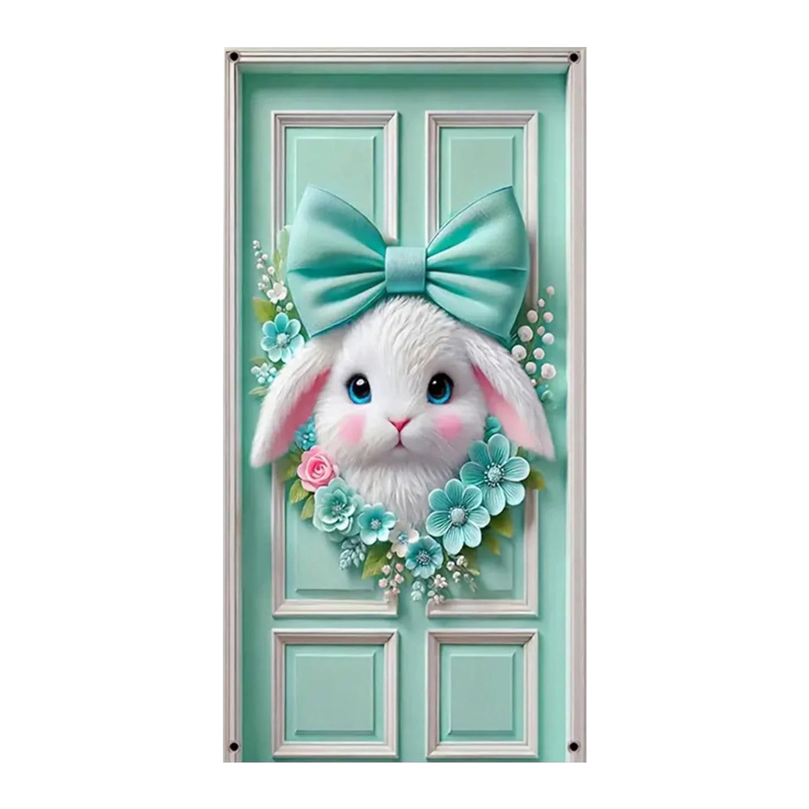 Easter Egg Bunny Wreath Easter Atmosphere Hanging Banner 35x70 Inches ...