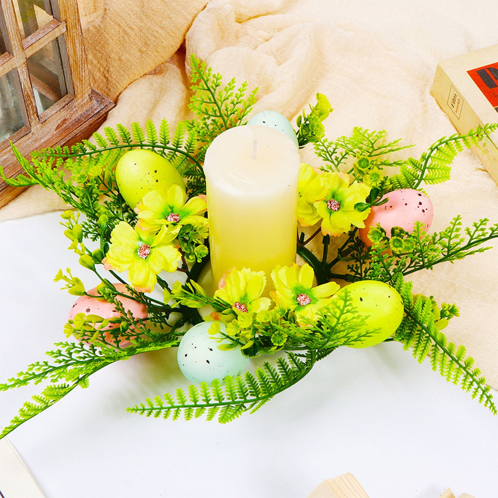 Easter Egg Candle Ring Candle Holder Wreath Desktop Wedding Decor ...