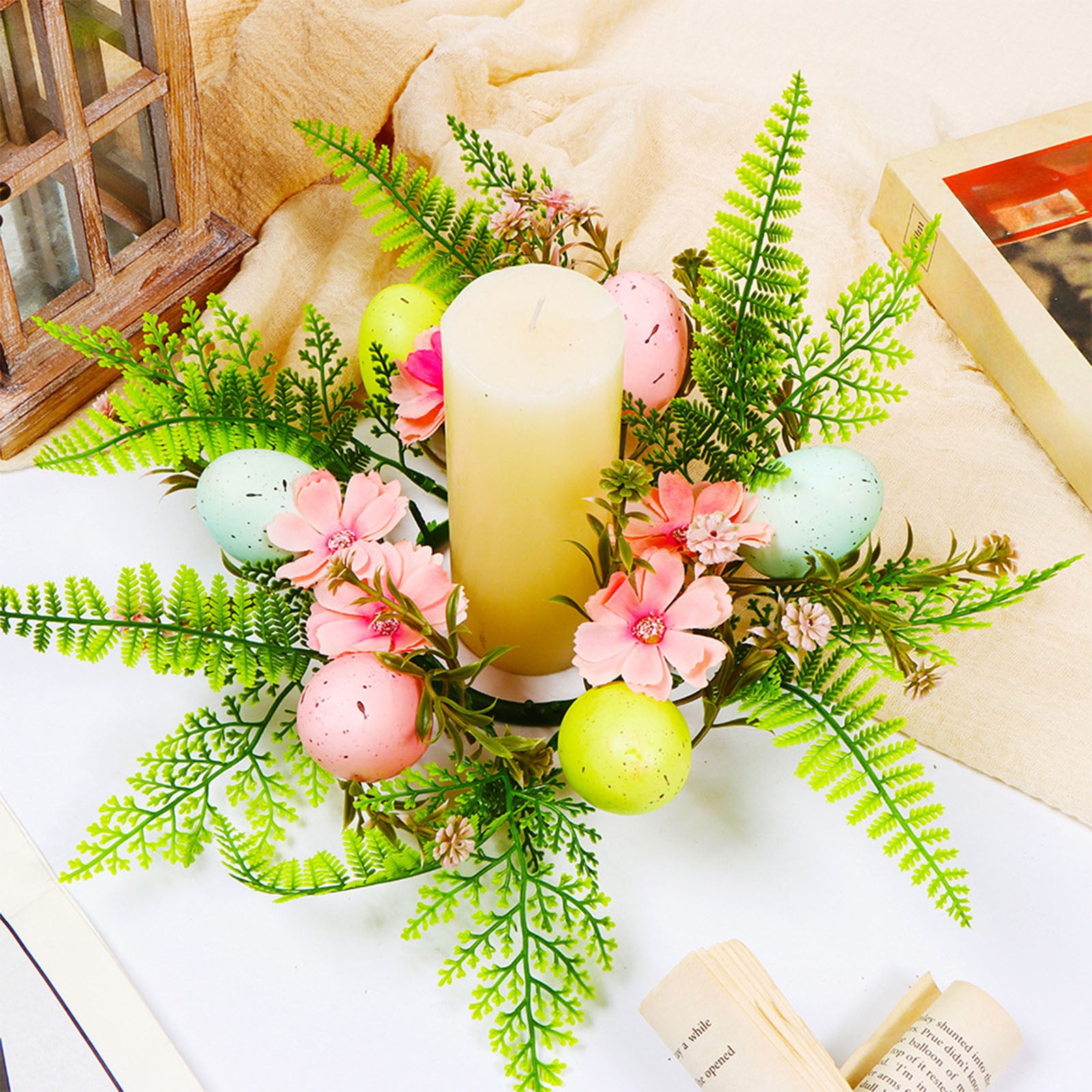 Easter Egg Candle Ring Candle Holder Wreath Desktop Wedding Decor ...