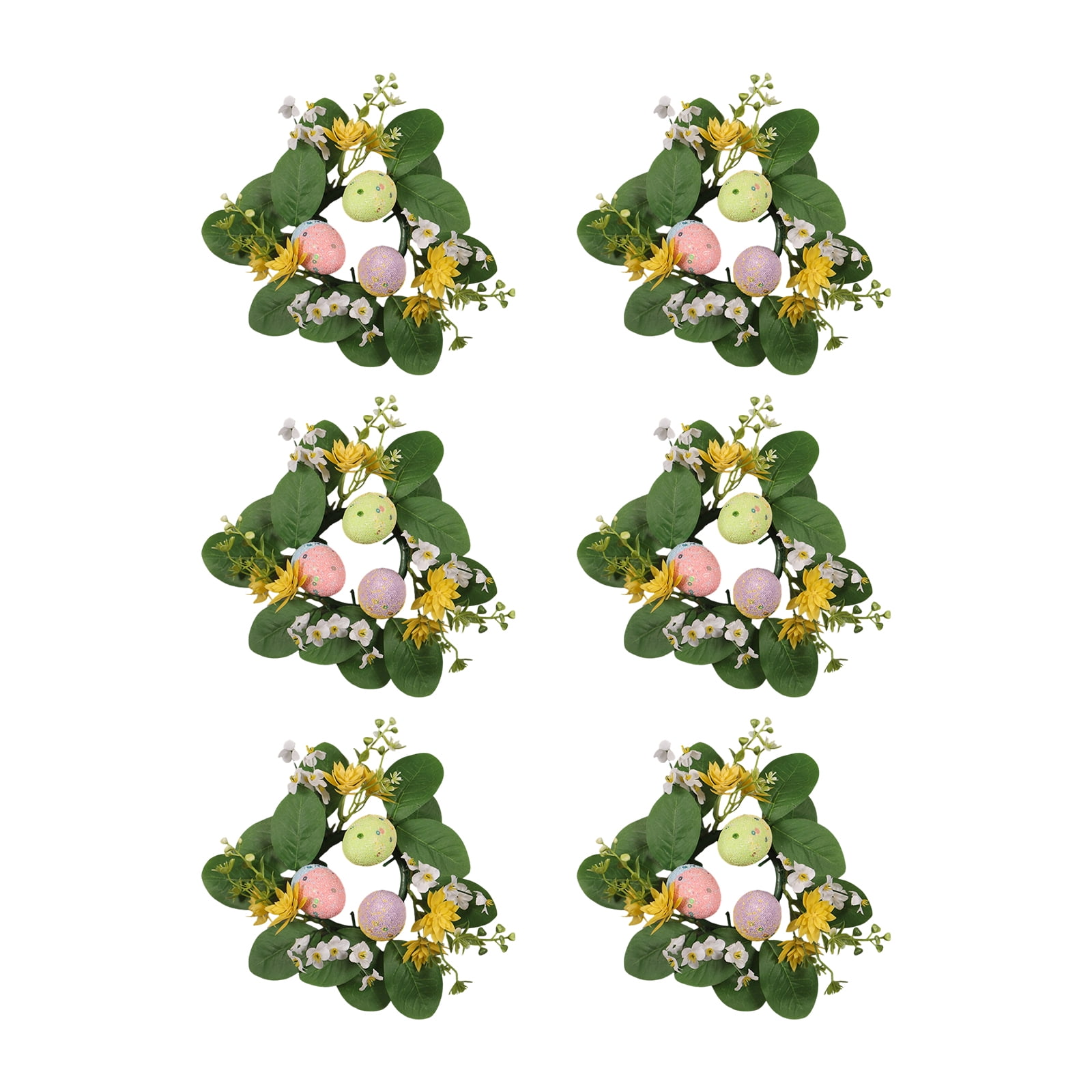 Easter Egg Candle Rings Wreaths Spring Egg and Pastel Pip Berry Flowers ...