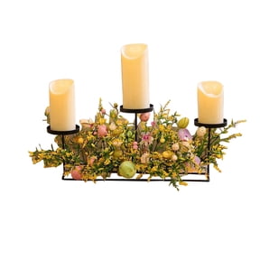 Arghm Tea Light Candle Holder,Wooden Base,5.9x5.9x3.14 Inch,Holiday ...