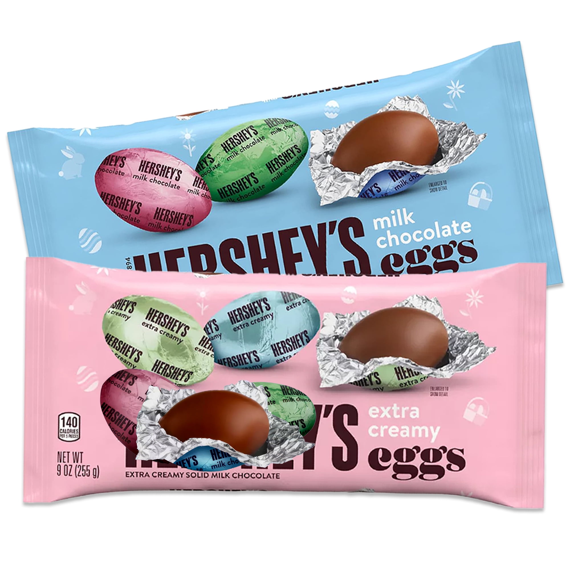 Easter Egg Candy Milk Chocolate and Creamy Chocolate 2 Pack ...