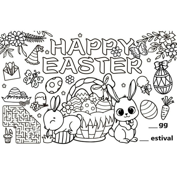 Easter Egg Children's Paper Placemats, Holiday Decoration Items ...