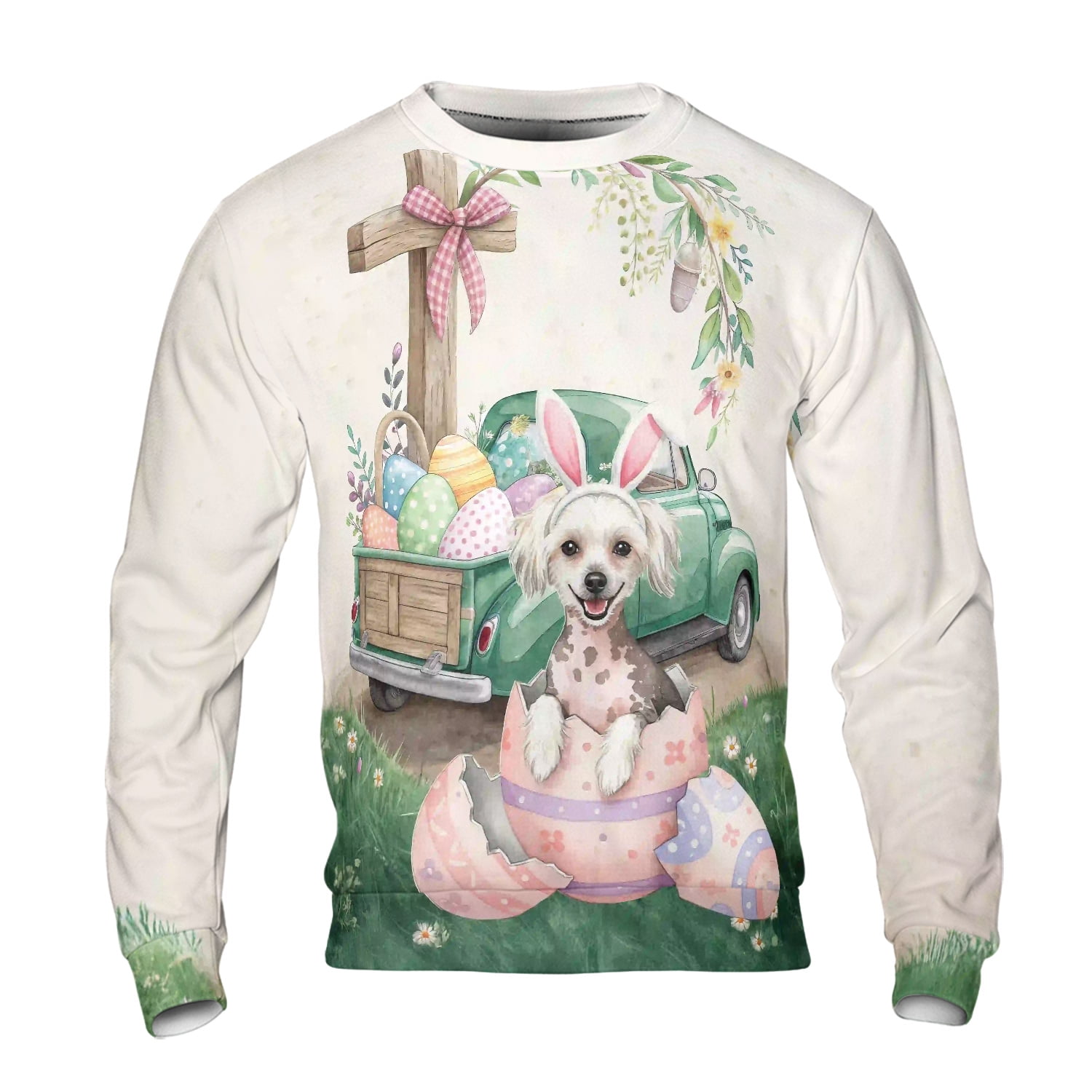 Easter Egg Chinese Crested Bunny Ear Welcome Spring Truck All Over easter-egg-chinese-crested-bunny-ear-welcome-spring-truck-all-over