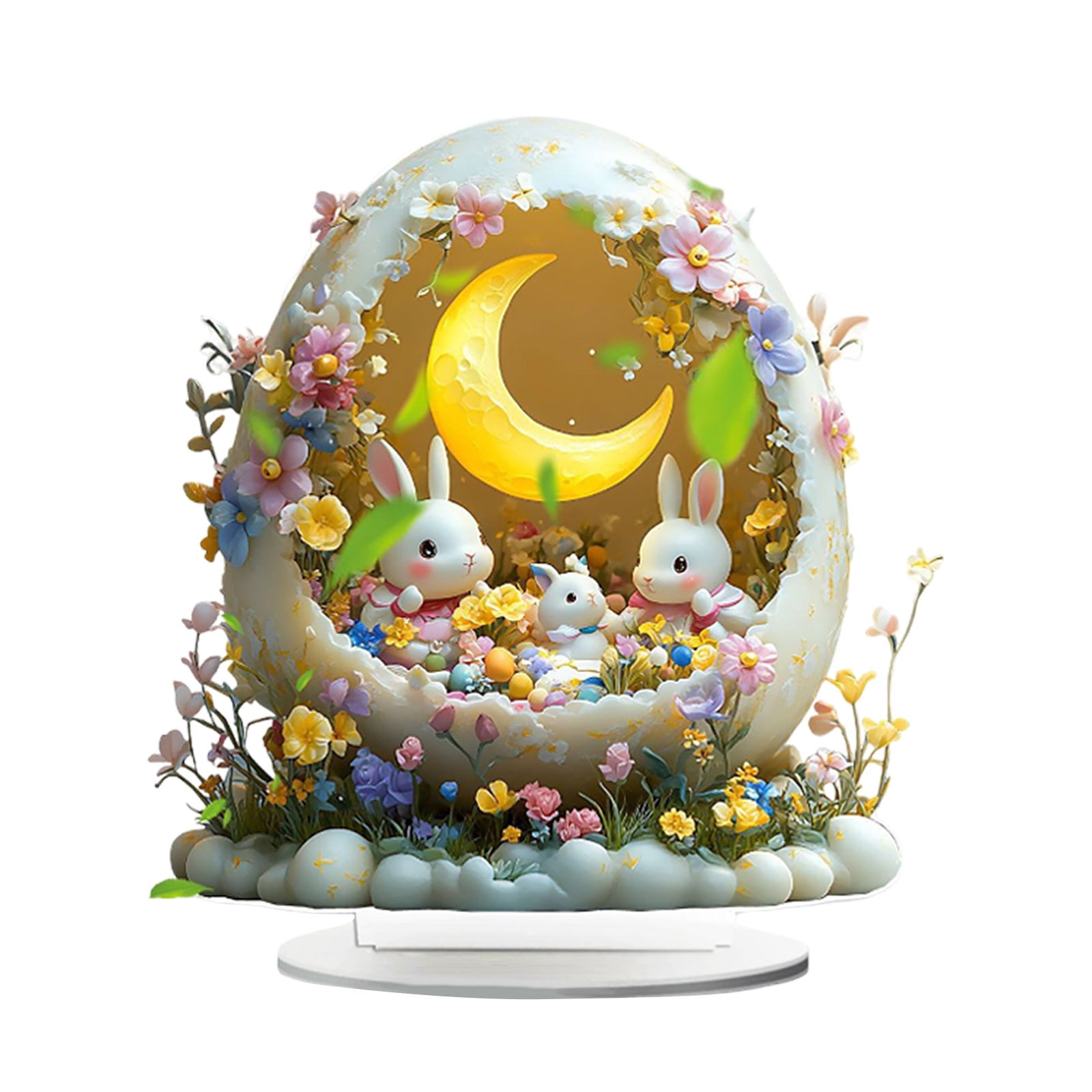 Easter Egg Cute Bunny Acrylic Desktop Standee 2D Flat Cartoon Animal ...