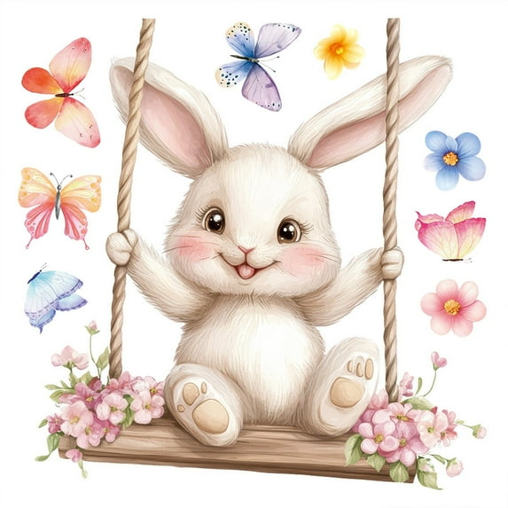 Easter Egg Cute Bunny Tree Sticker Window Glass Electrostatic Sticker ...