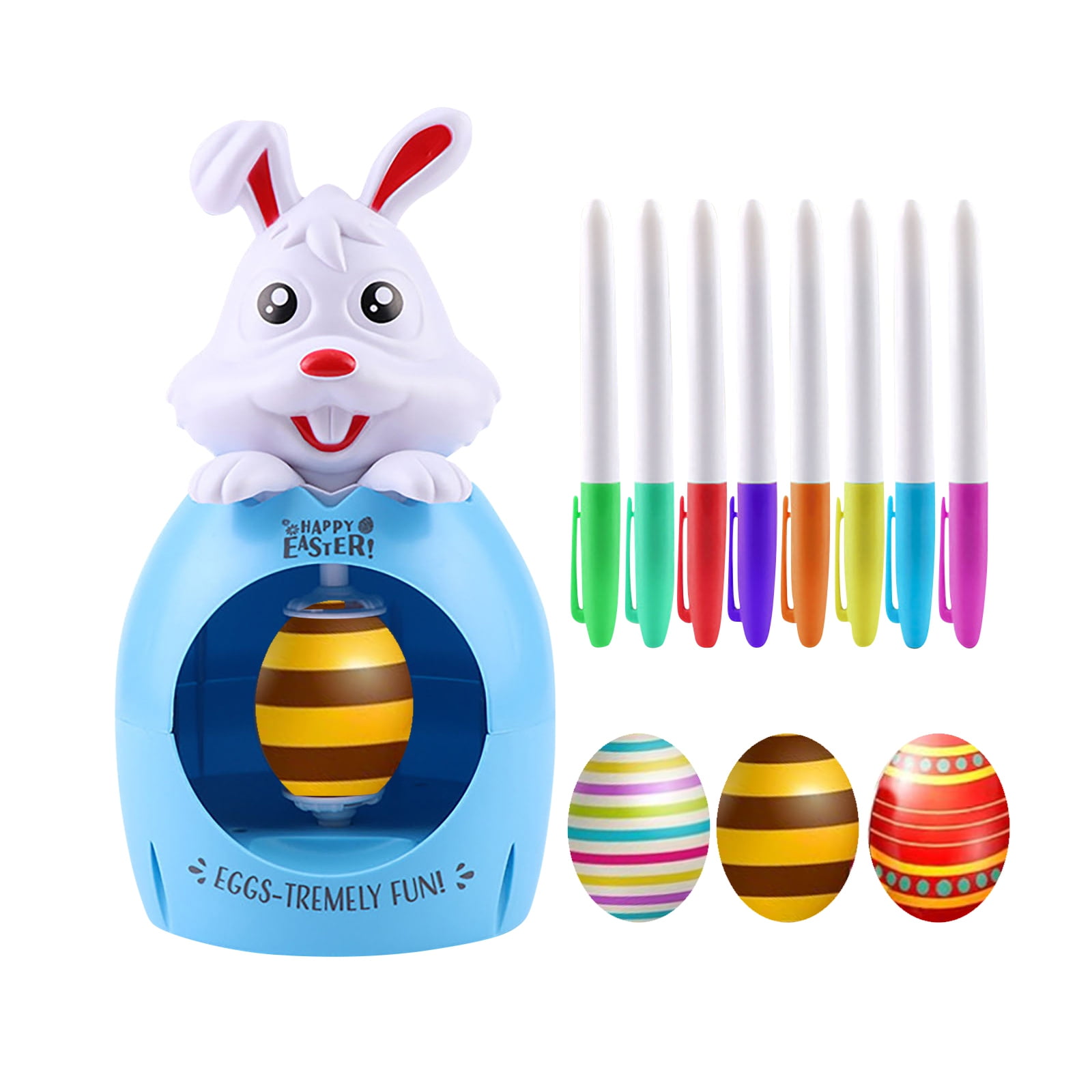 Easter Egg Decorating Kit, Egg Spinner with 8 Colorful Markers & 3 White Eggs, Easter Egg ...