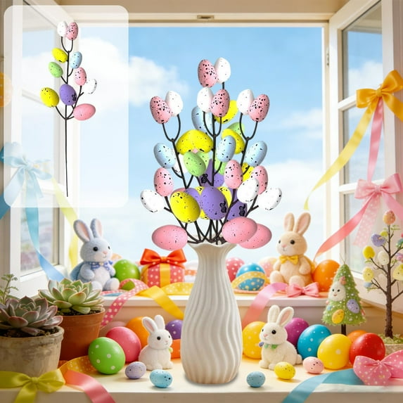 Easter Egg Decoration Branch with Berries and Leaves, Reusable Spring ...