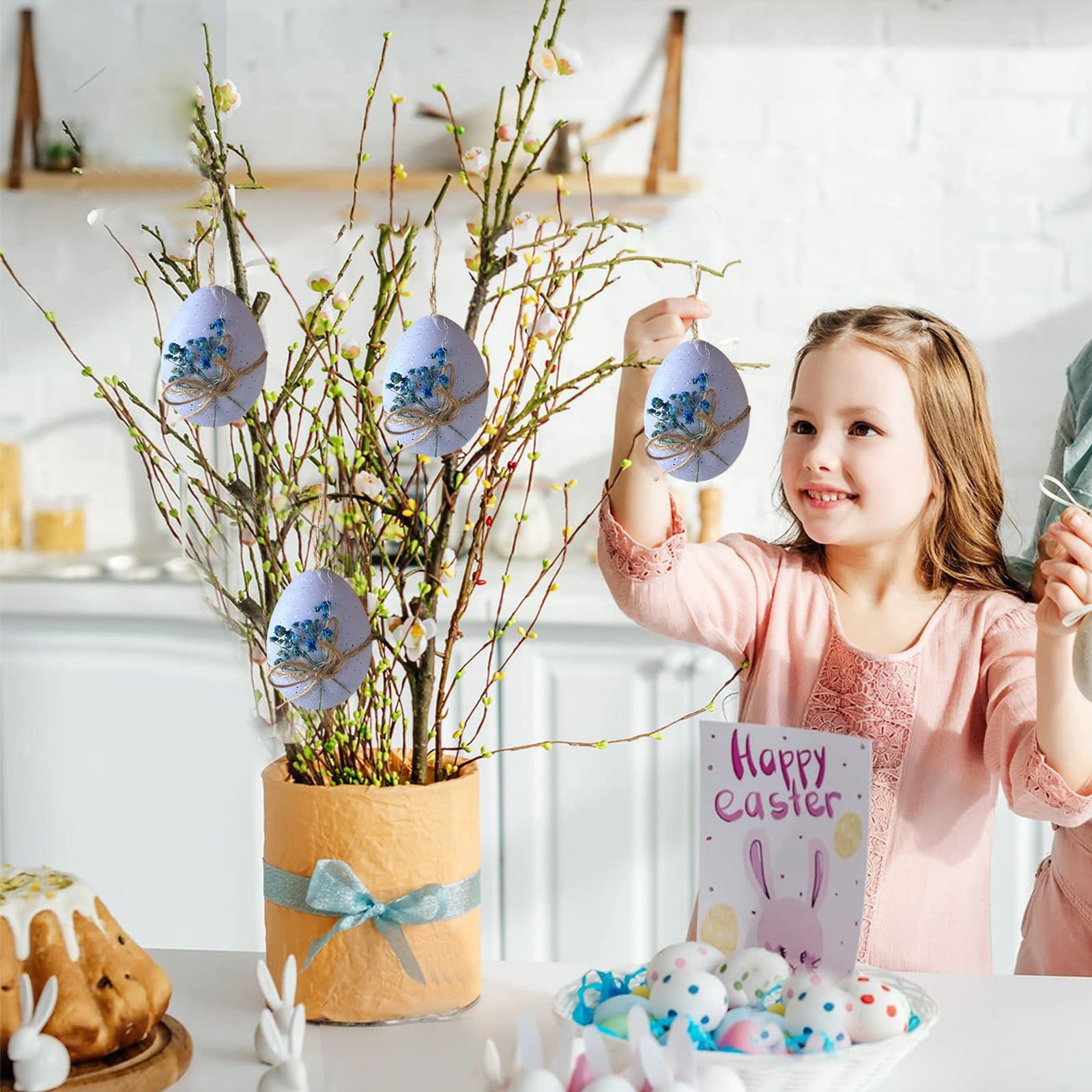 Easter Egg Decorations, Plastic Faux Eggs, Spring Holiday Display Set ...