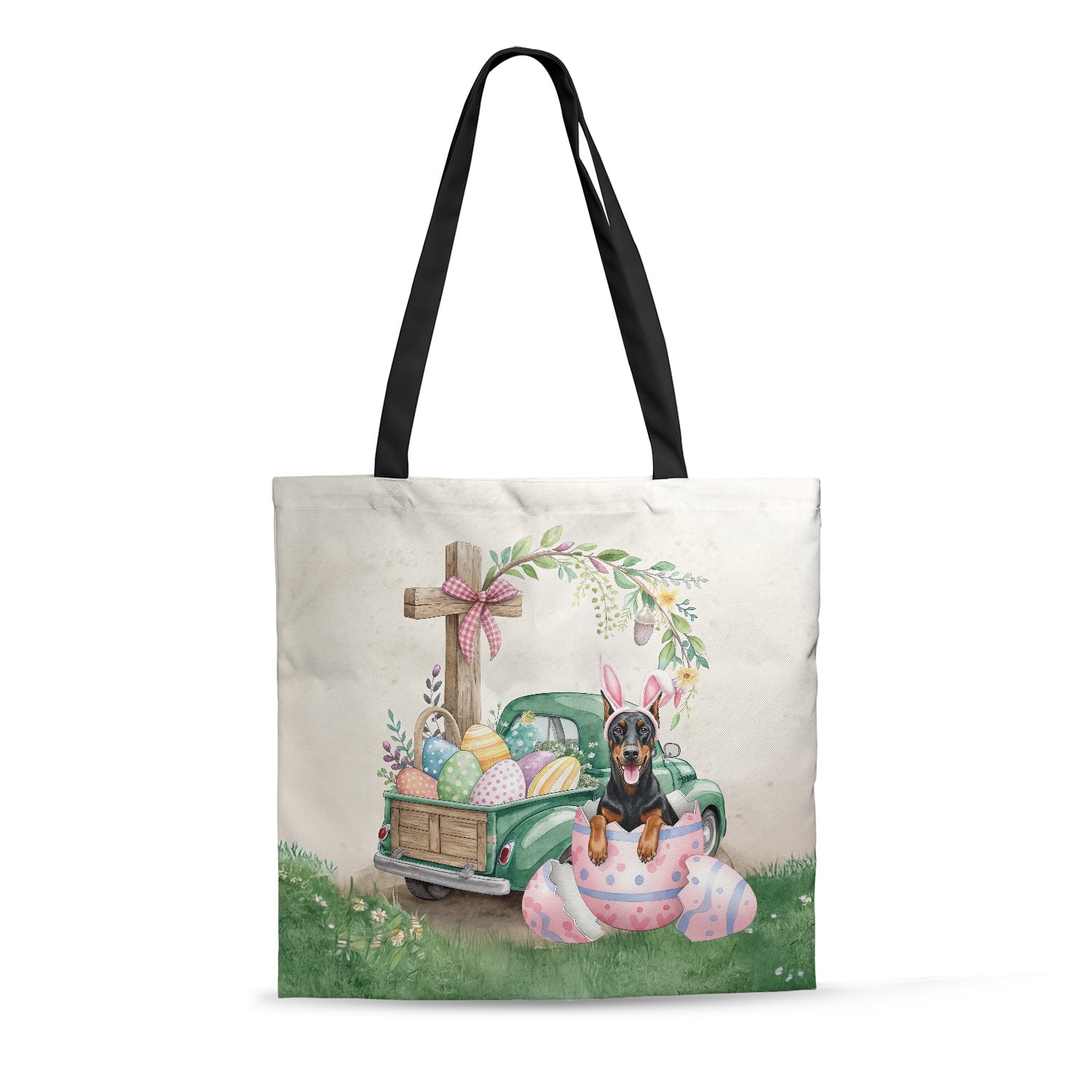 Easter Egg Doberman Pinscher Bunny Ear Welcome Spring Truck All Over ...