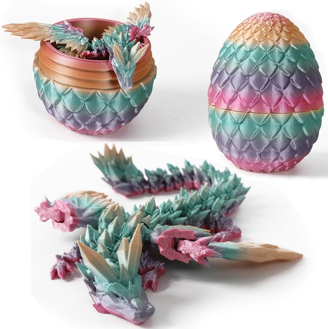 Easter Egg Dragon Egg 3D Printed Dragon Egg Articulated Dragon Crystal ...