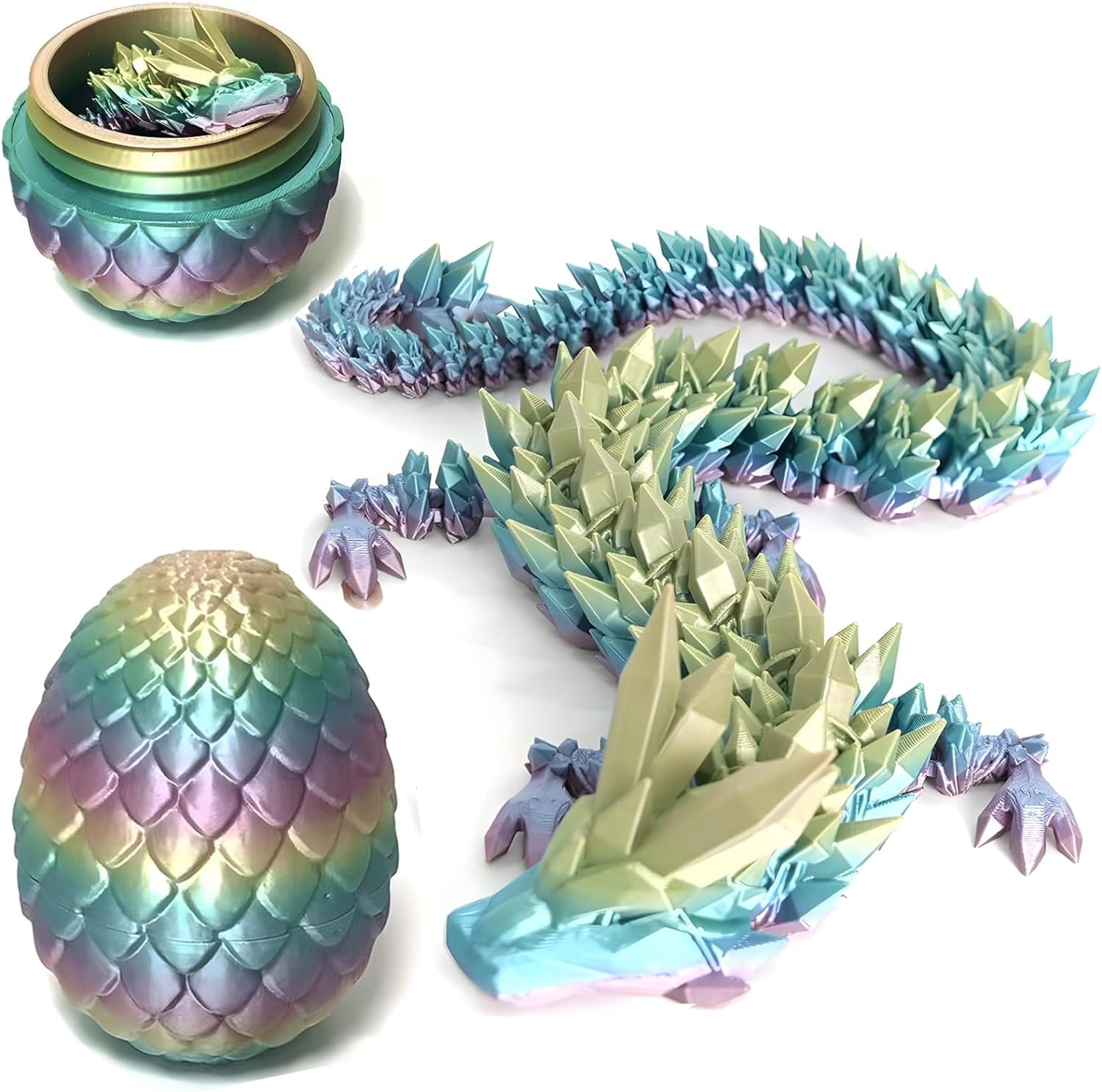Easter Egg Dragon Egg 3D Printed Dragon Egg Articulated Dragon Crystal ...
