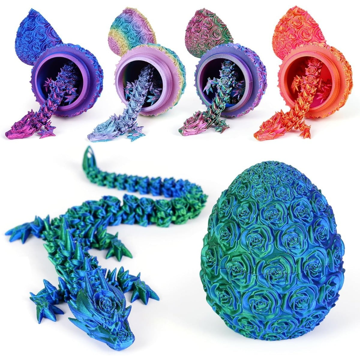 Easter Egg Dragon Egg 3D Printed Dragon Egg Articulated Dragon Crystal ...