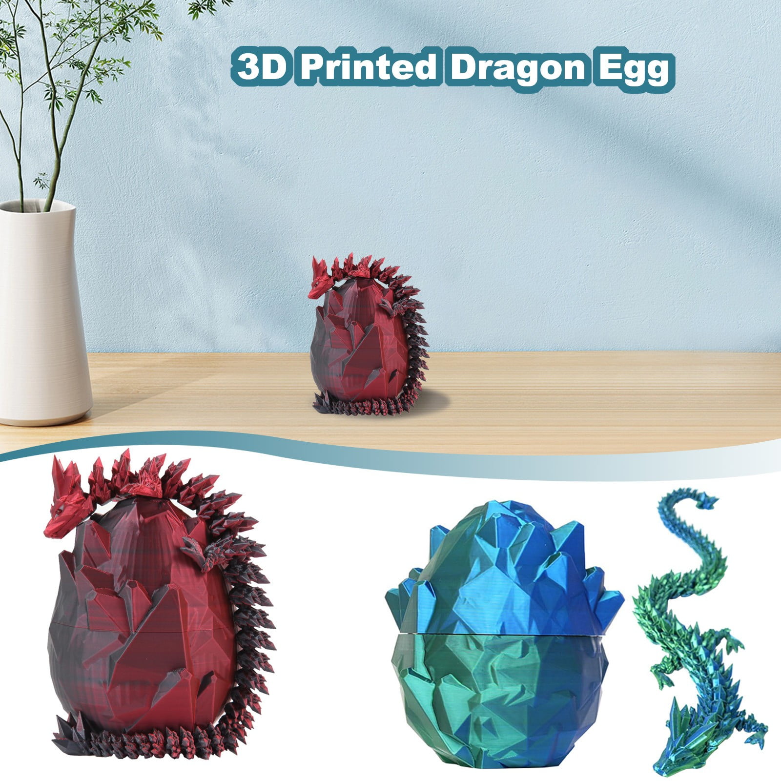 Easter Egg, Dragon Egg, 5.12In Dragon Toy, 3D Printed Dragon Fidget ...
