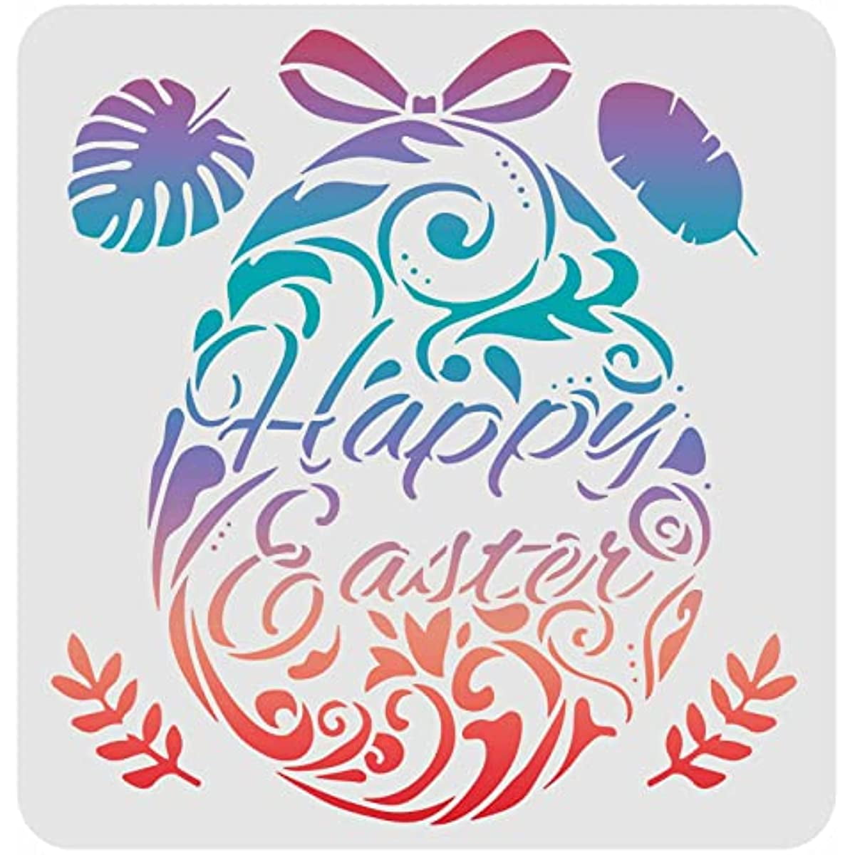 Easter Egg Drawing Painting Stencils Templates Happy Easter Stencils ...
