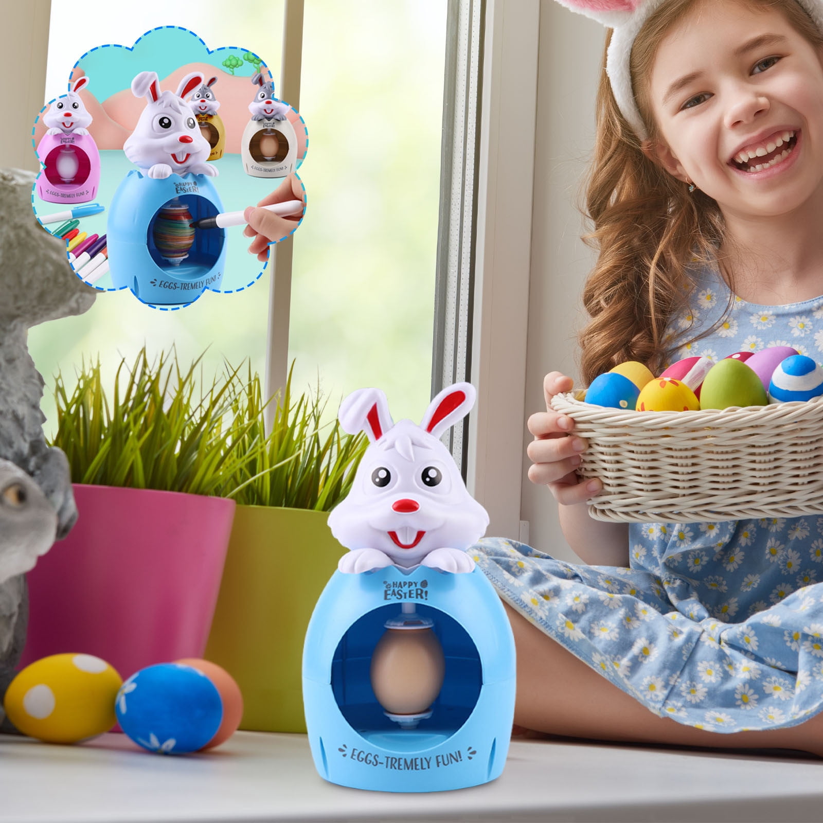 Easter Egg Dye Kit, DIY Easter Decorating Craft Kit with Egg Tray ...