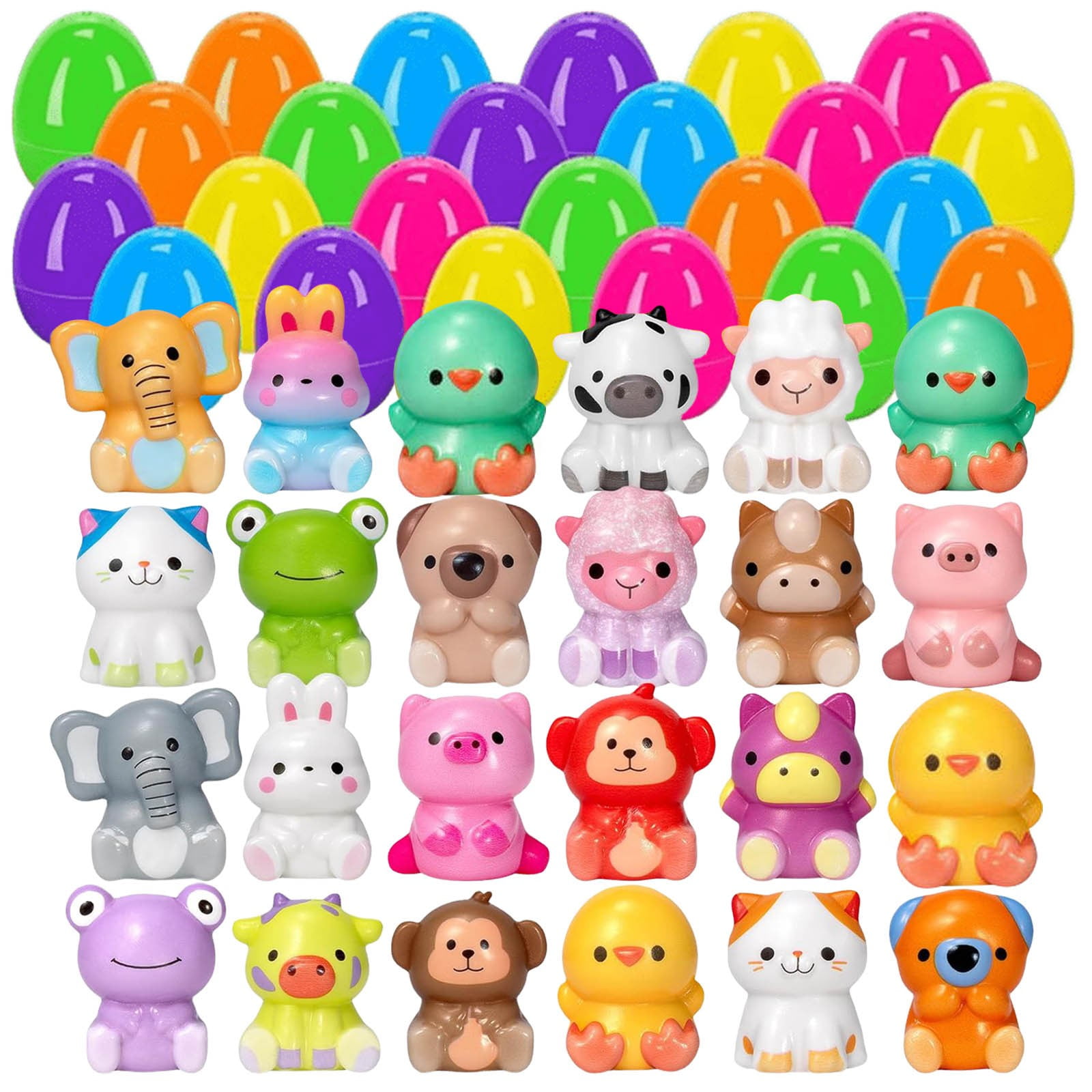 Easter Egg,Egg Stuffed Animal,24 PCS Prefilled Easter Eggs,Prefilled ...
