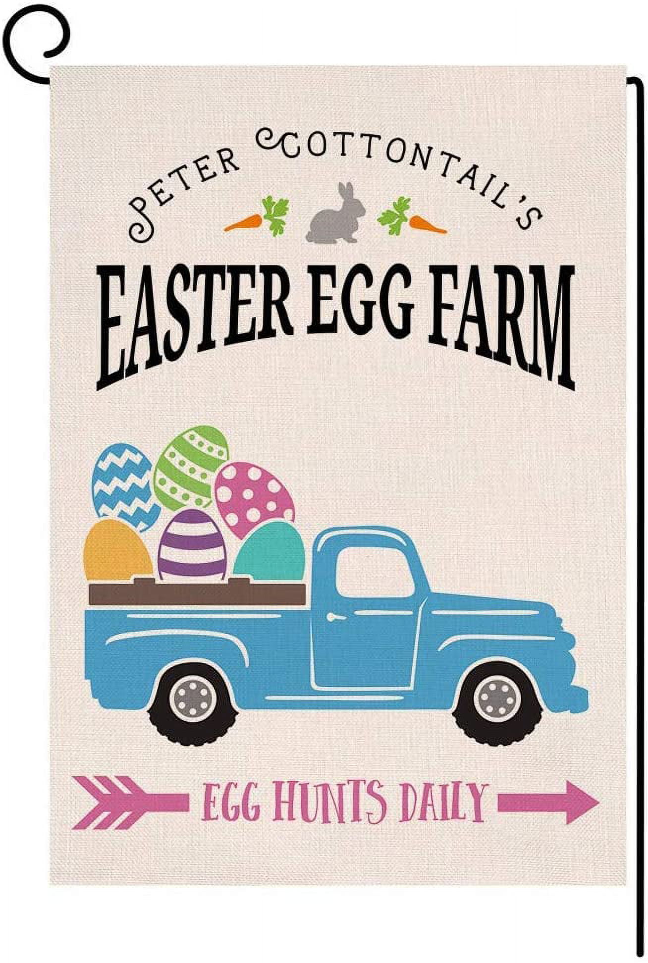 Easter Egg Farm Truck Garden Flag Vertical Double Sided 12x18 inch ...
