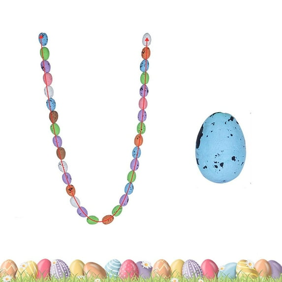 Easter Egg Foam Garland - Multi-Color Speckled Design for Spring Easter ...