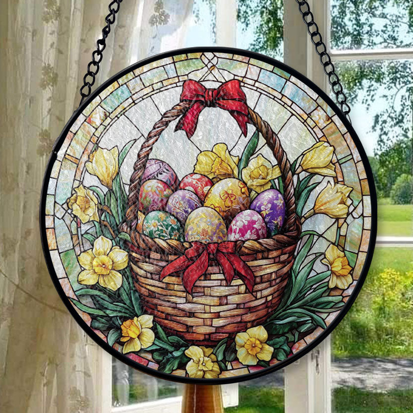 Easter Egg GLASS Suncatcher, Egg Shaped Suncatcher, Spring Suncatcher ...