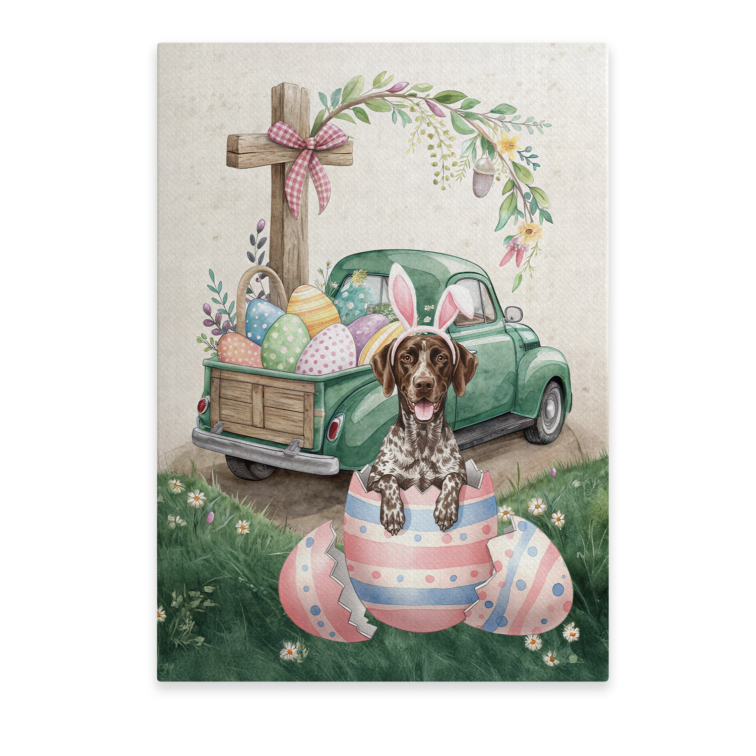 Easter Egg German Shorthaired Pointer Bunny Ear Welcome Spring Truck ...