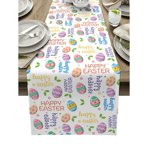 Easter Egg Green Background Table Runner Wedding r Table Cover Modern ...