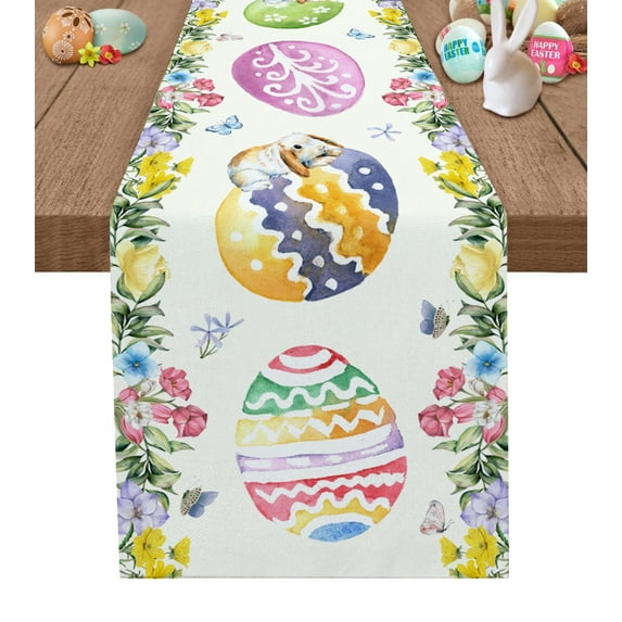 Easter Egg Green Background Table Runner Wedding r Table Cover Modern ...