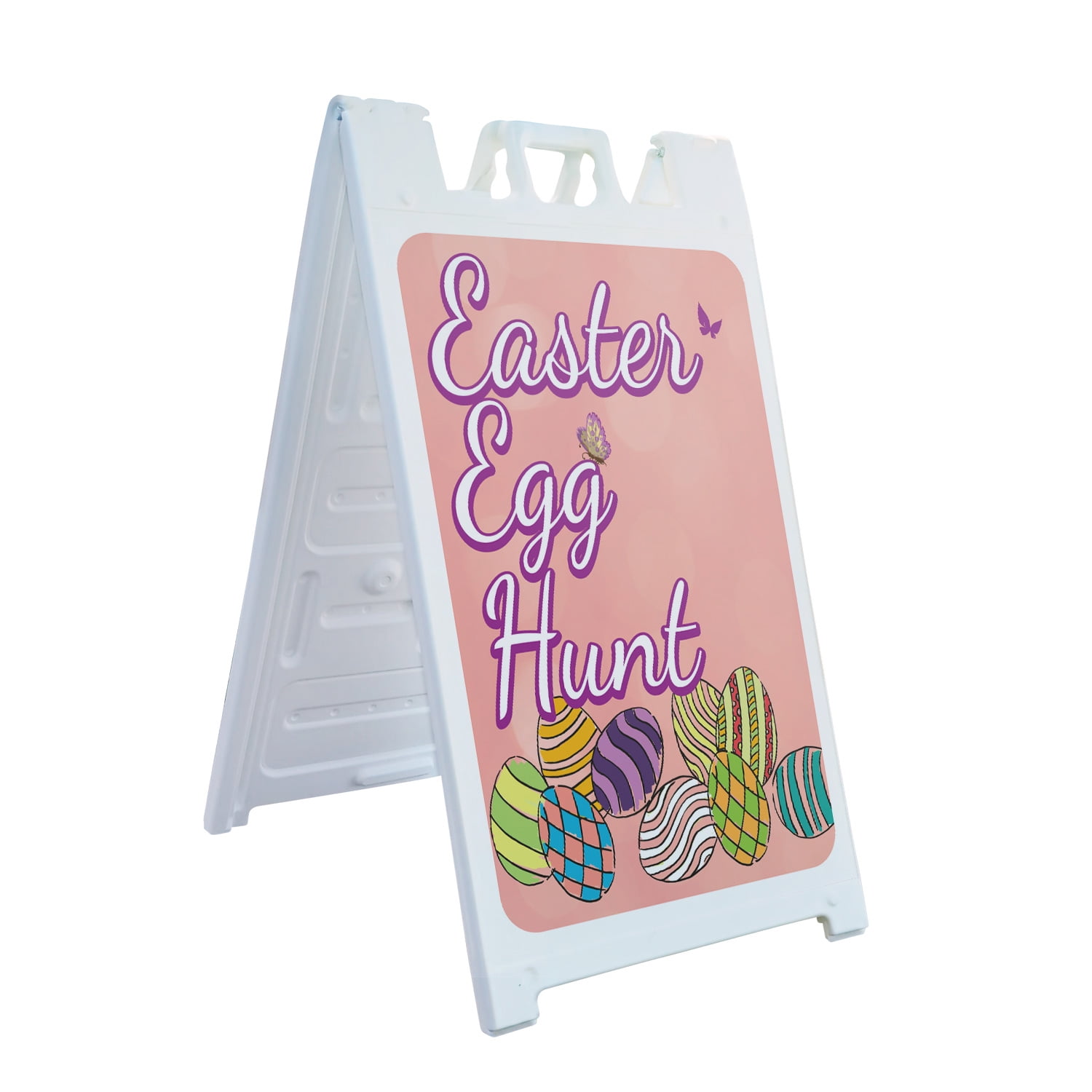 Easter Egg Hunt 24" x 36" Double Sided A-Frame Sidewalk Sign, Includes ...