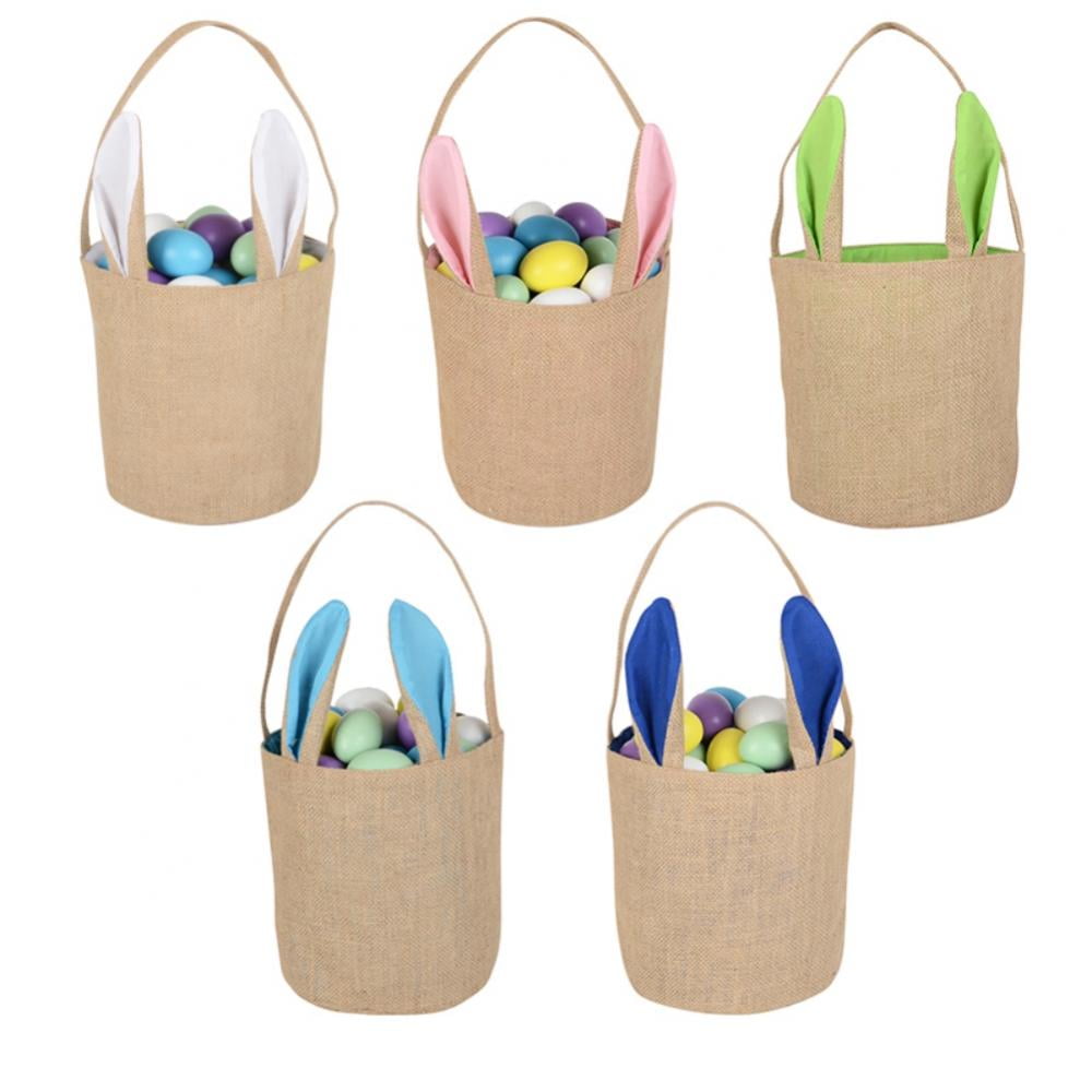 Easter Egg Hunt Basket Bag - Bunny Rabbit Ear Design - Kids Reusable ...