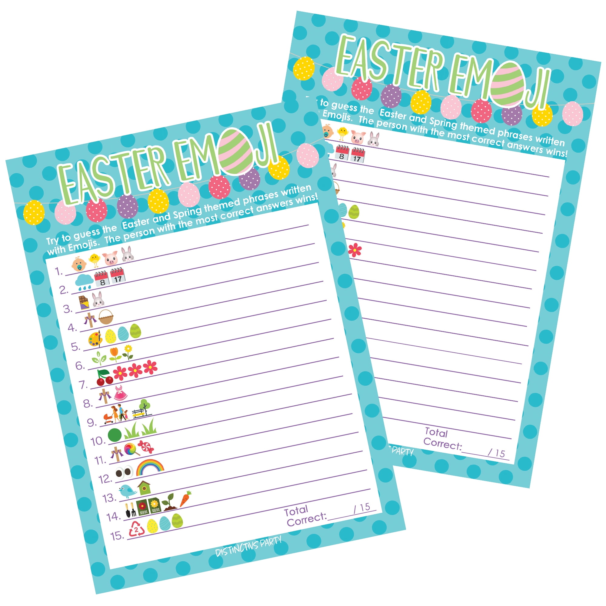 Easter Egg Hunt Emoji Party Game - Easter Party Classroom Activity - 25 ...