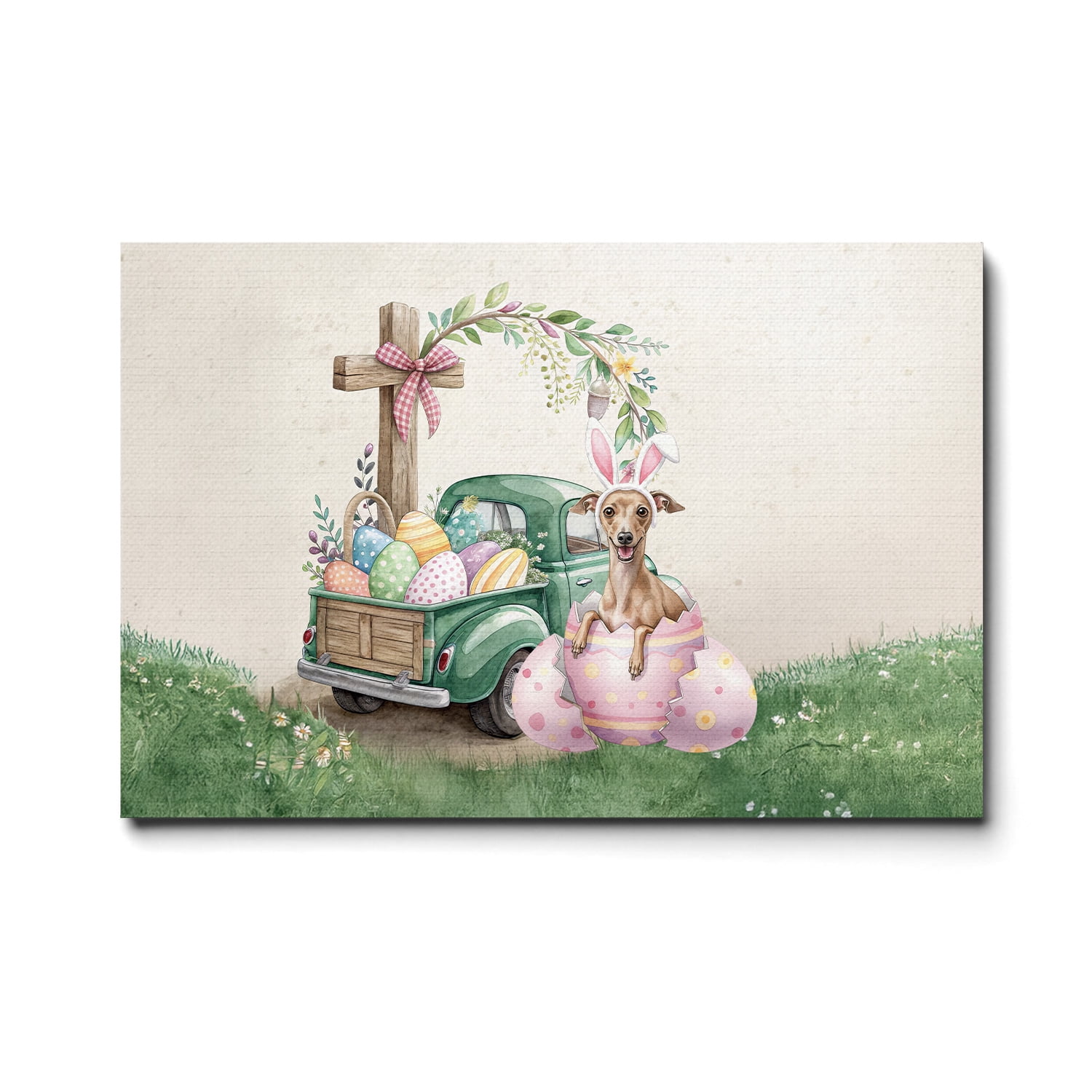 Easter Egg Italian Greyhound Bunny Ear Welcome Spring Truck Horizontal ...