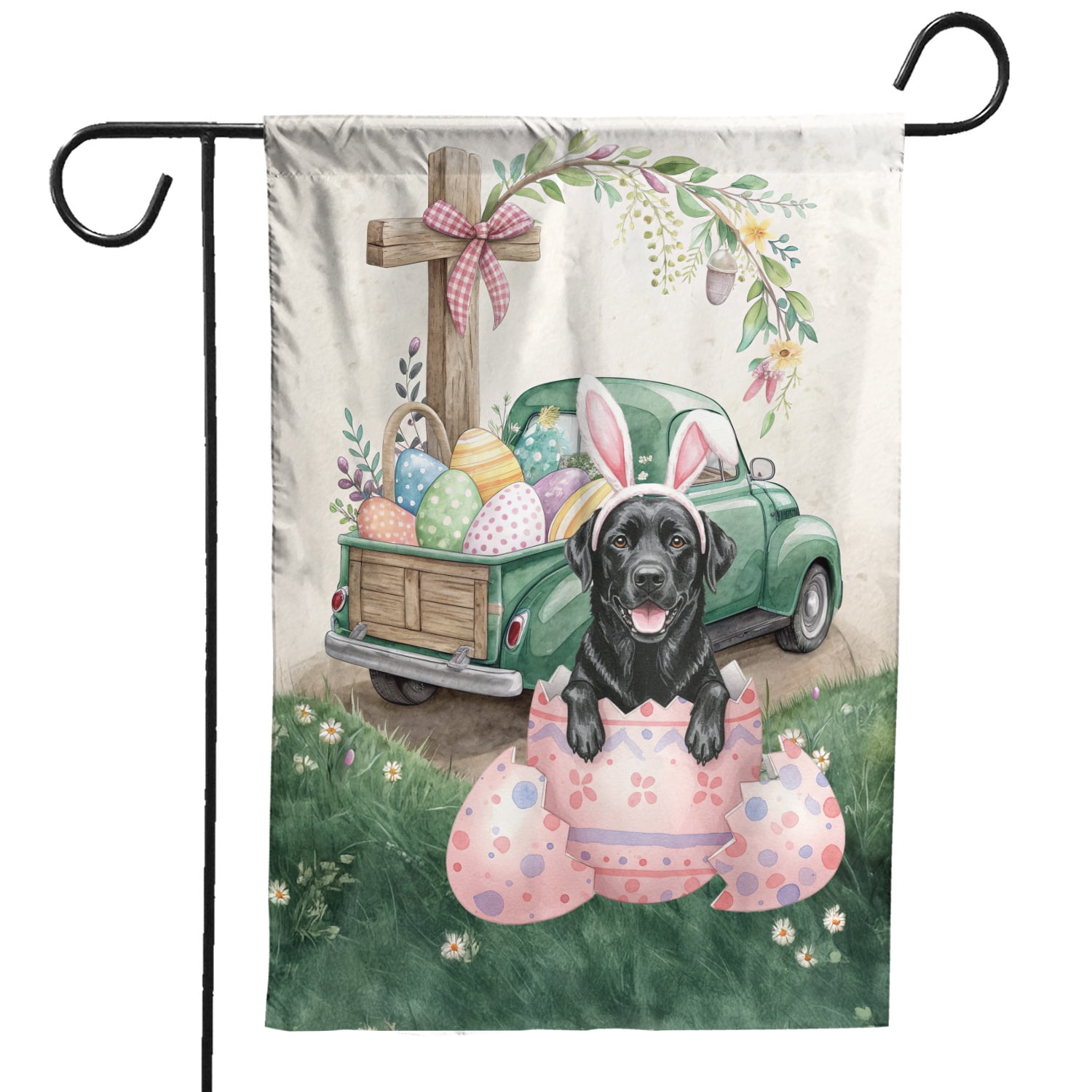 Easter Egg Labrador Retriever Bunny Ear Welcome Spring Truck Garden ...