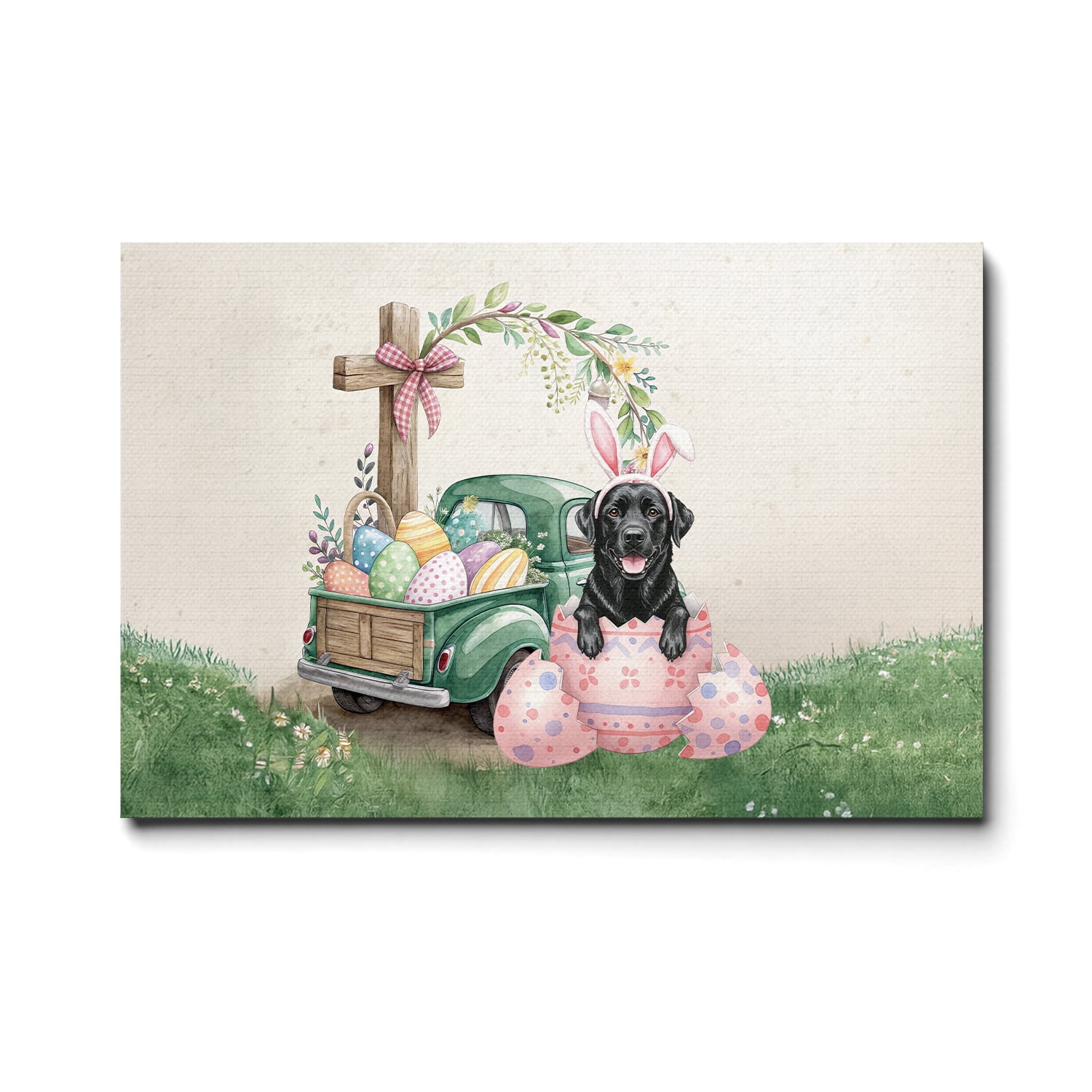 Easter Egg Labrador Retriever Bunny Ear Welcome Spring Truck Horizontal ...