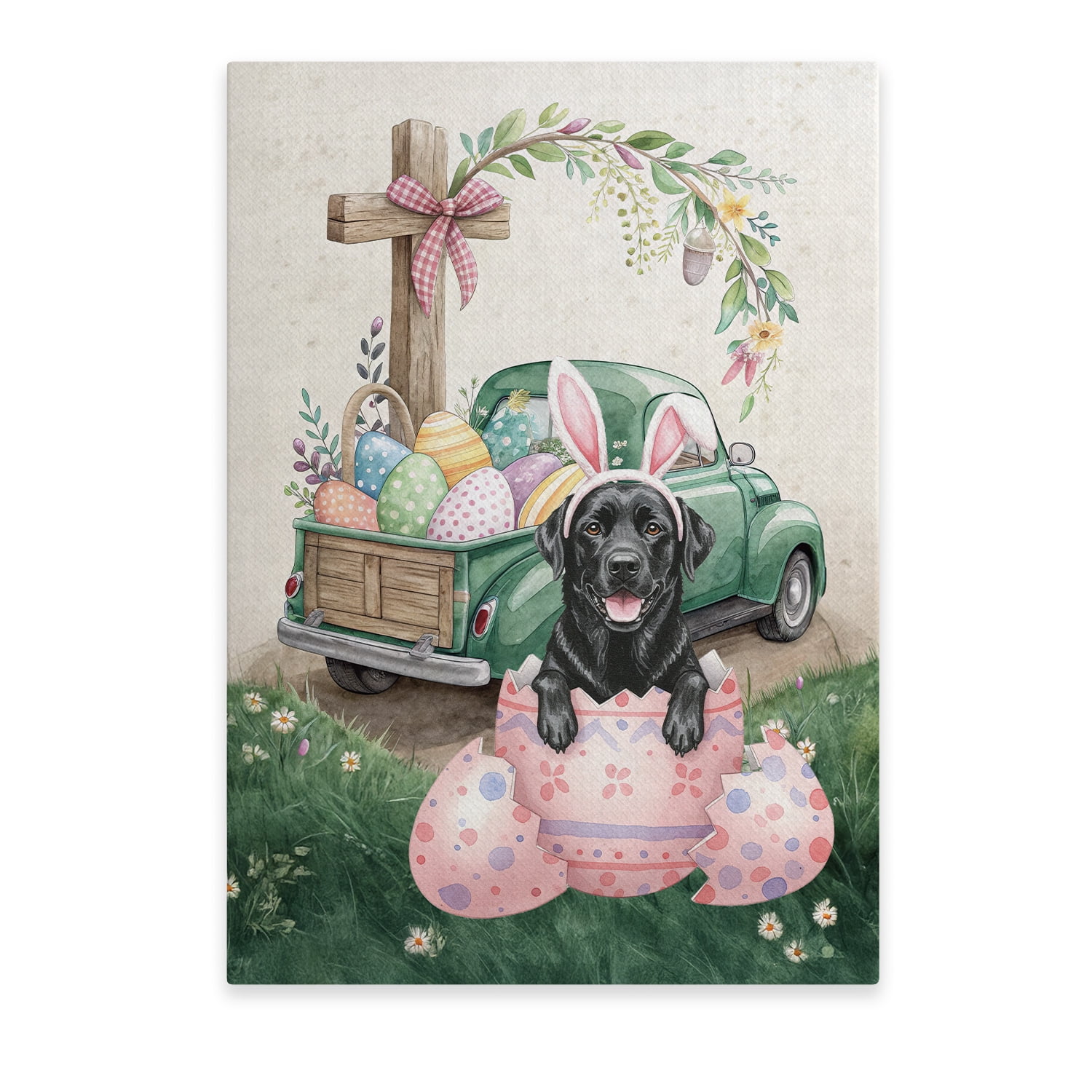 Easter Egg Labrador Retriever Bunny Ear Welcome Spring Truck Vertical ...