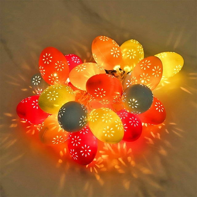 Easter Egg Lights Battery Operated Easter Lights String LED String Light Fairy Lights ...