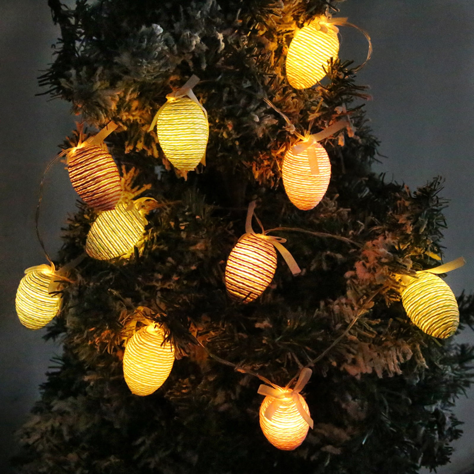 Easter Egg Lights String Vibrant Led Eggs Easter Cracked Egg Ornaments Battery Powered Easter ...