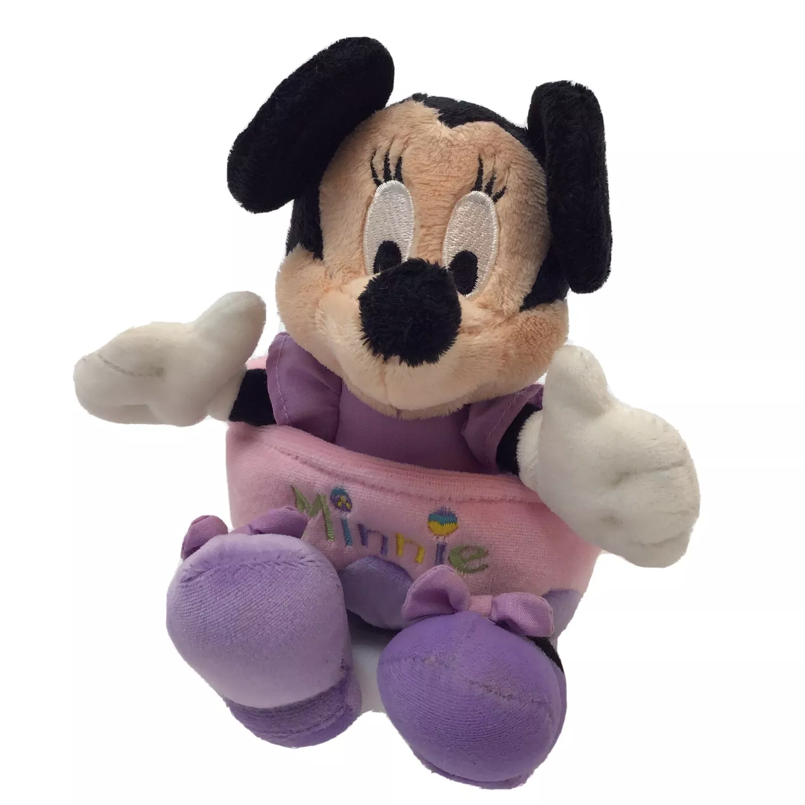 Easter Egg Minnie Mouse Pink Purple Embroidered Pouch Disney Plush 7 ...
