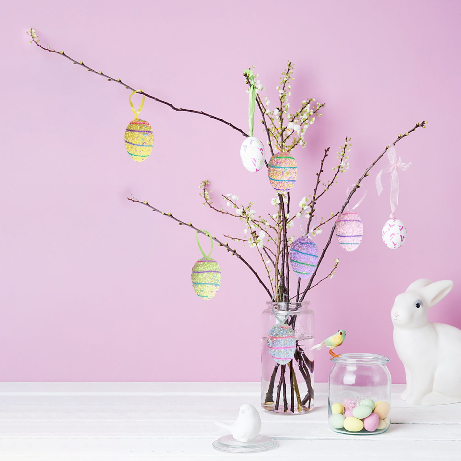 Easter Egg Ornaments, 6-Pack Hanging Decorations for Spring and Easter ...