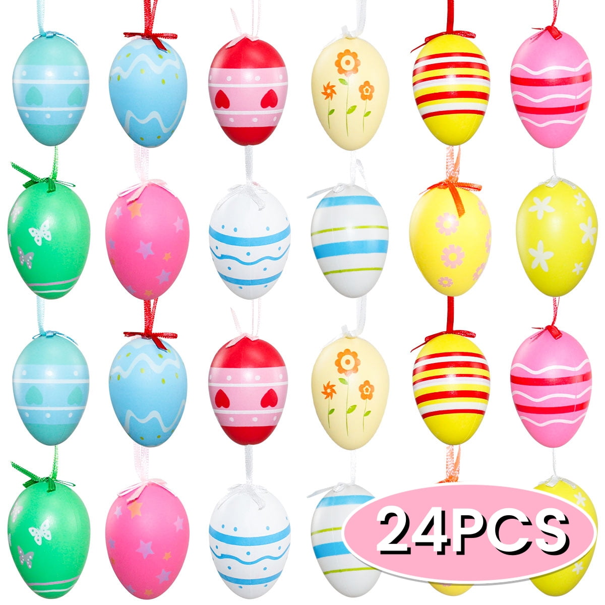 Easter Egg Ornaments for Tree Decorations Mini Plastic Hanging Tree ...
