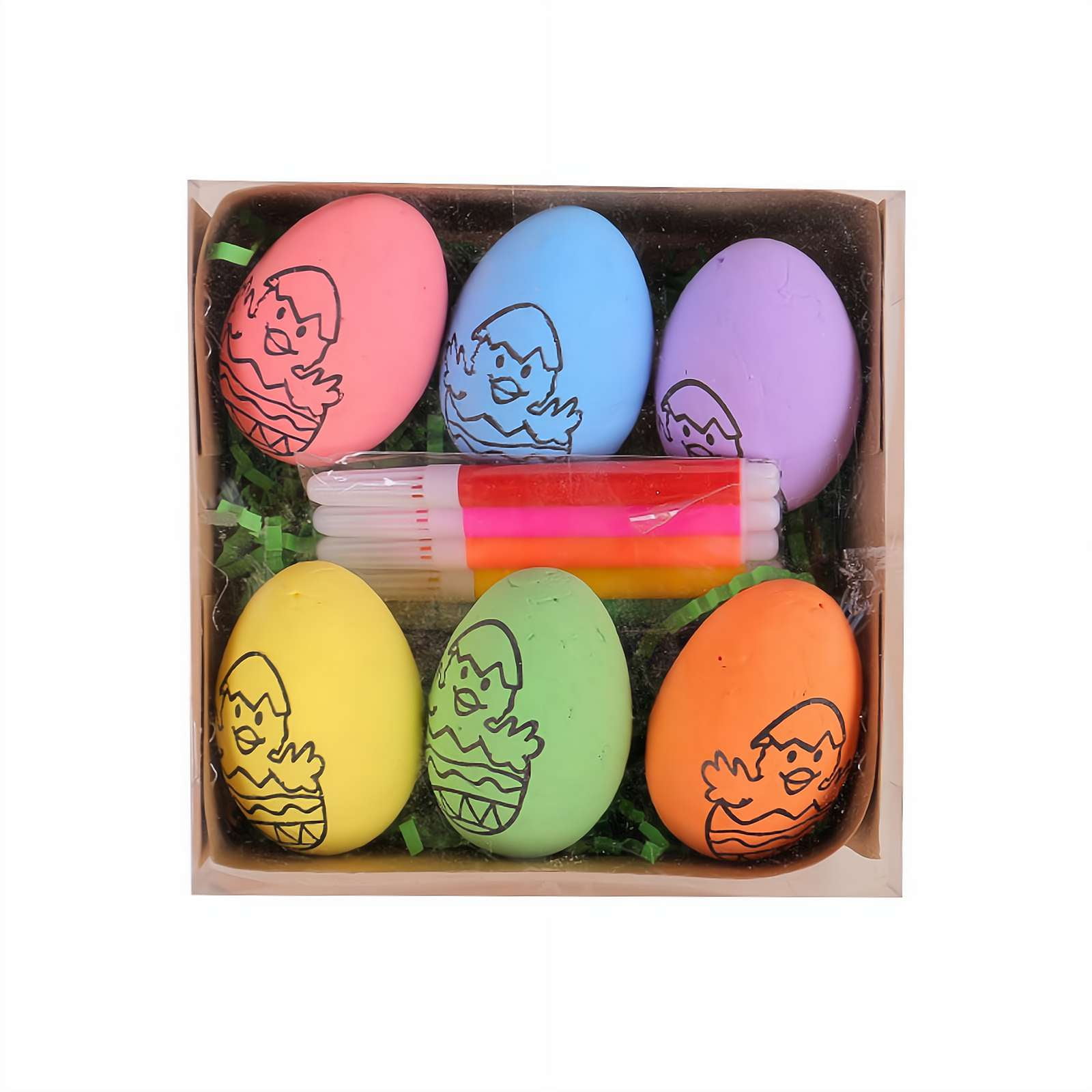 Easter Egg Painting Kit Hand Painted Easter Egg Kit, 6Pcs White Plastic ...