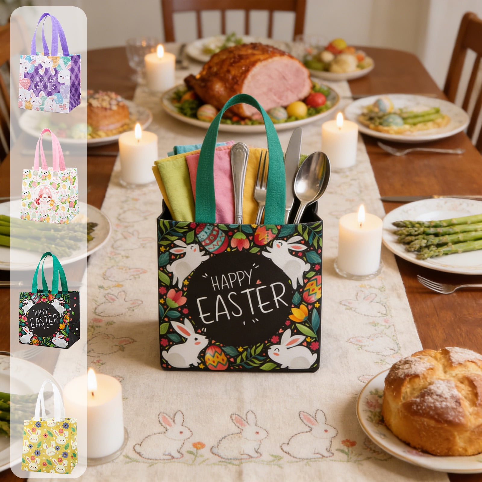 Easter Egg Party Non-Woven Bag - Reusable Shopping & Gift Tote with ...