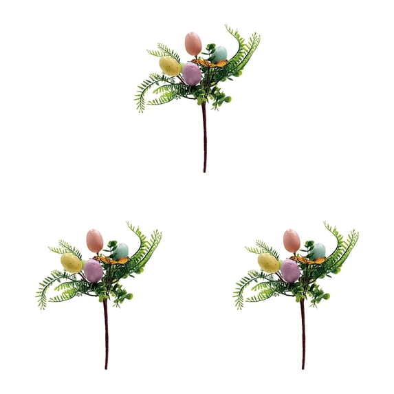 Easter Egg Picks & Stems with Forsythia Flowers, Artificial Easter Egg ...