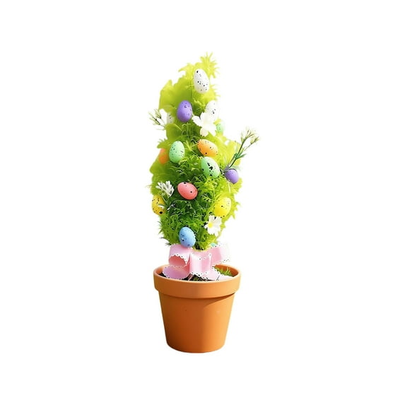 Easter Egg Potted, Foam Eggs Artificial Bonsai Centerpiece, Multicolor ...