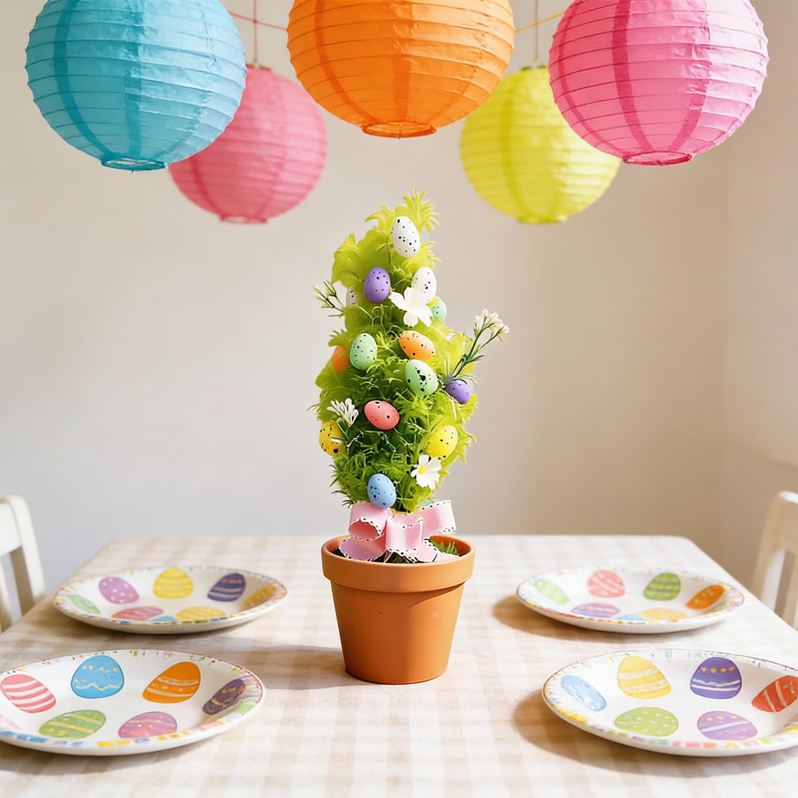Easter Egg Potted Plants Centerpiece Spring Home Table Decor Mantel ...