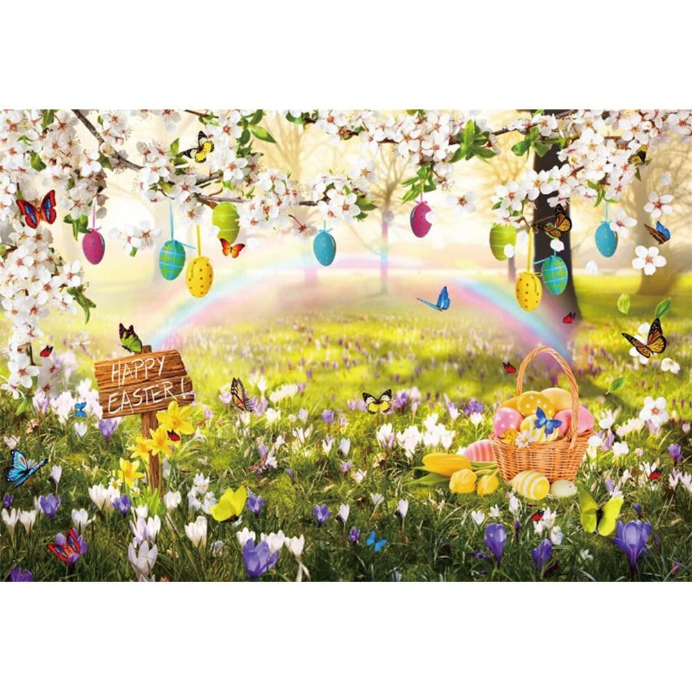 Easter Egg Rabbit Background Bonnie Rabbit Prairie Garden Resurrection ...
