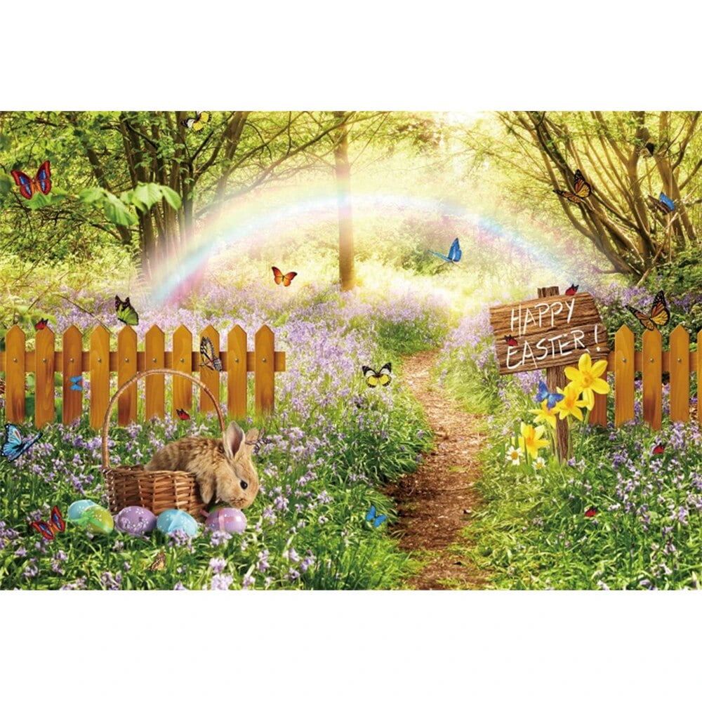 Easter Egg Rabbit Background Bonnie Rabbit Prairie Garden Resurrection ...