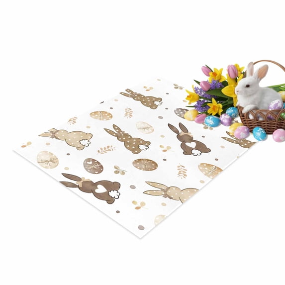 Easter Egg Rabbit Door Mat Brown Point Non Slip Absorbent Entrance Mat ...