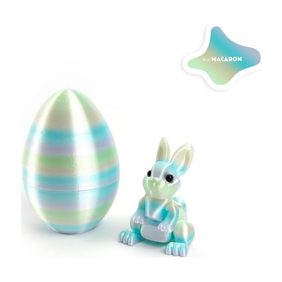 Easter Egg Rabbit Toy Ornament, 3D Printed Articulated Bunny Figurine ...
